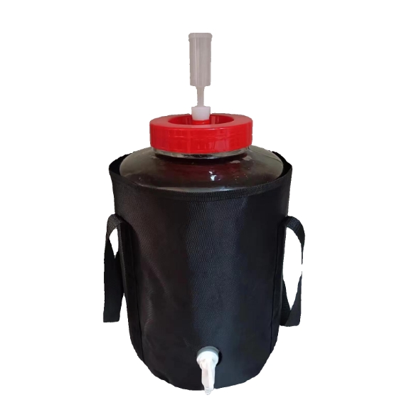 Wide mouth glass carboy with airlock and cover sleeve - Zibo Cohen ...